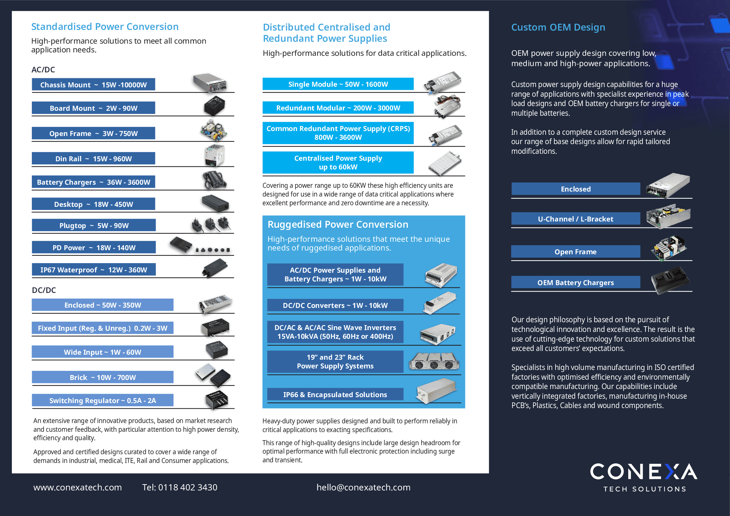 Conexa Power Conversion Product Range - Conexa Tech Solutions